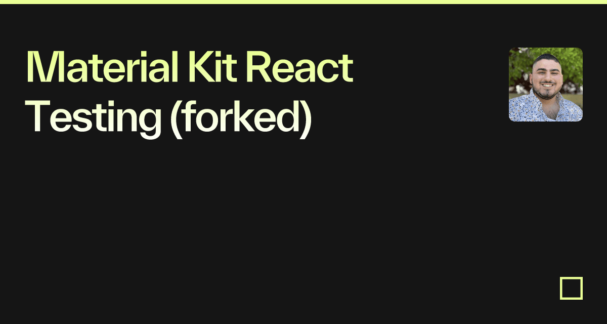 Material Kit React Testing Forked Codesandbox
