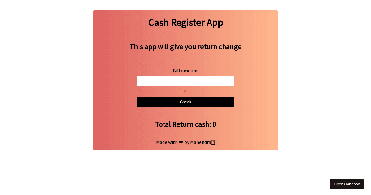cash-register-app - Codesandbox cash-register-app - Codesandbox