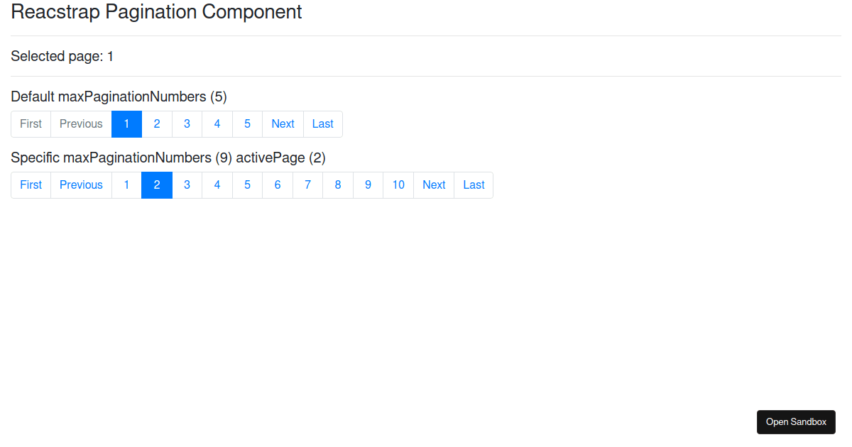 Pagination Example - Codesandbox