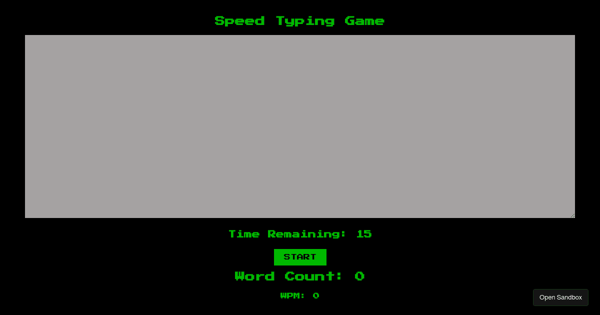 speed-typing-game - Codesandbox speed-typing-game - Codesandbox