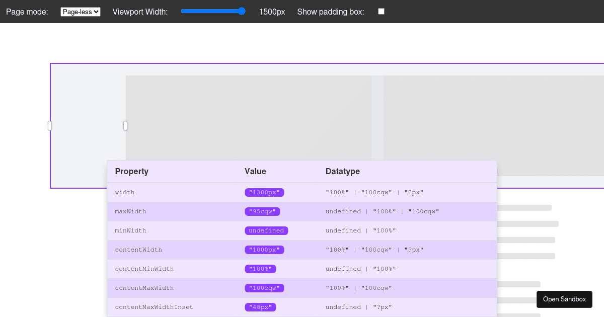 Layout Box Model 100% using item padding - Codesandbox