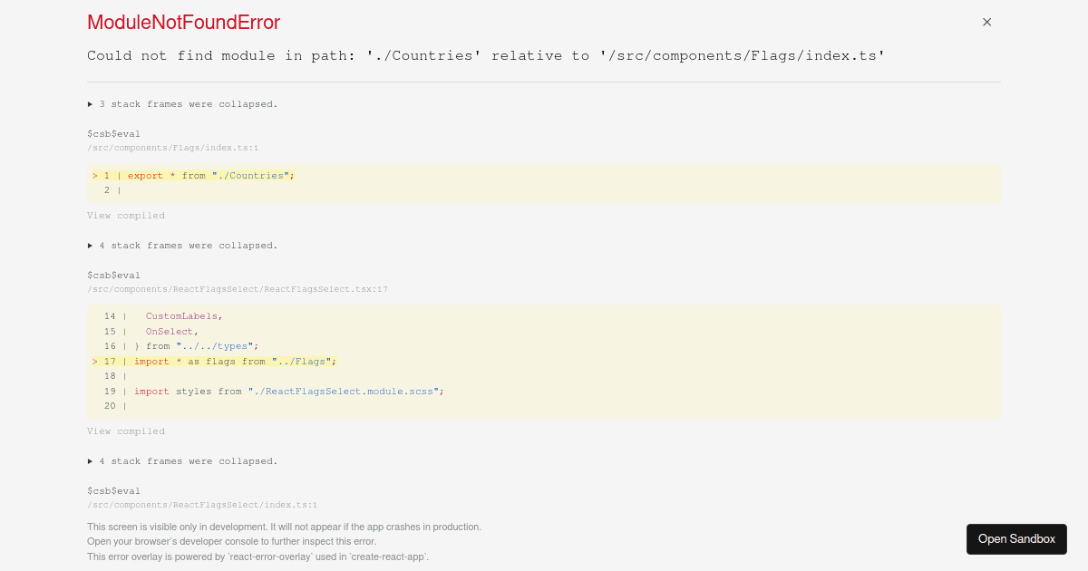 React Flags Select Codesandbox
