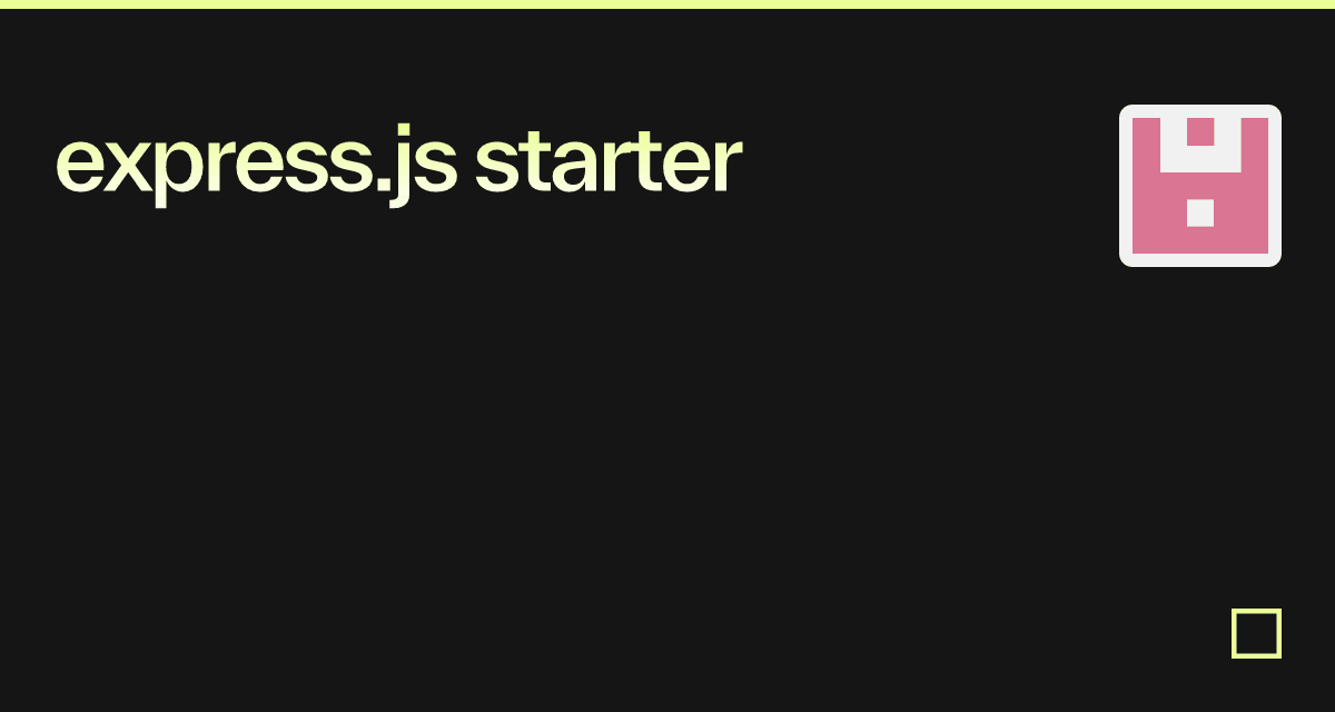 express.js starter - Codesandbox