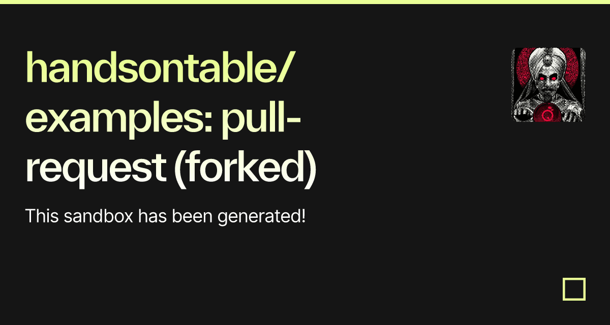 handsontable/examples: pull-request (forked) - Codesandbox