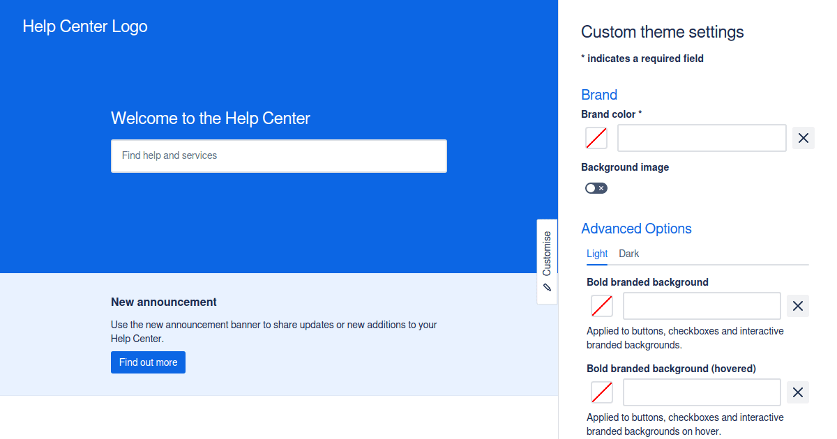 JSM Custom Theming experience - Codesandbox