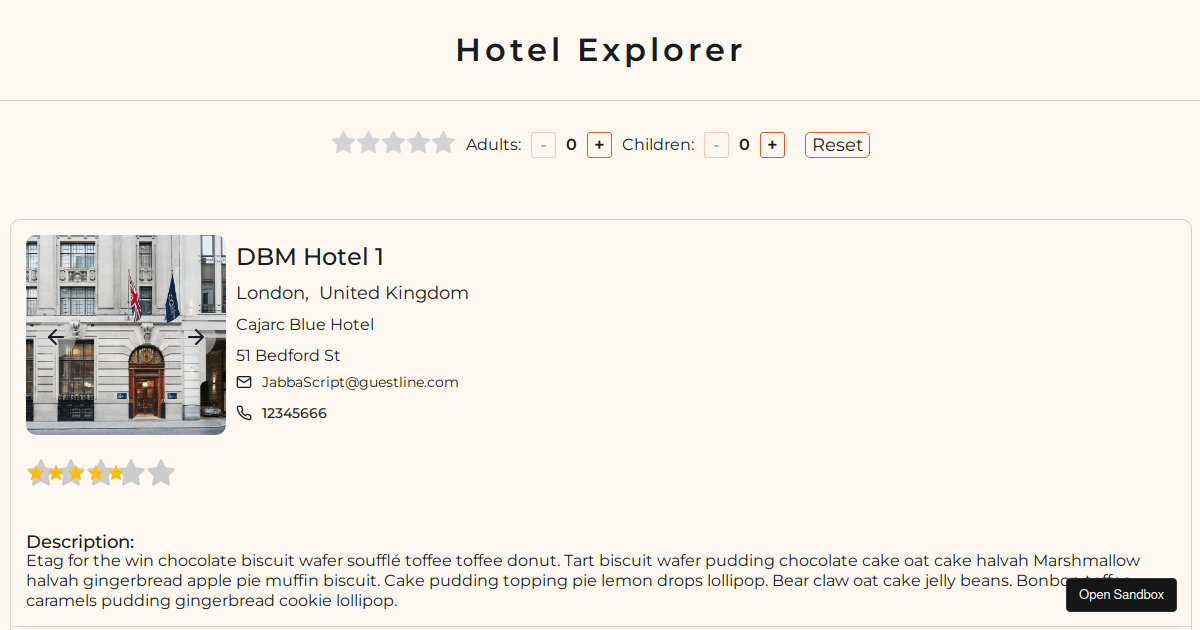 hotel - Codesandbox