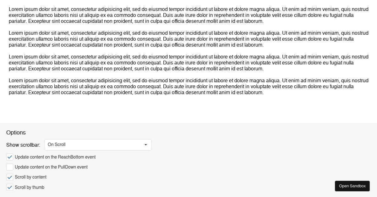 Overview Devextreme Scroll View Codesandbox