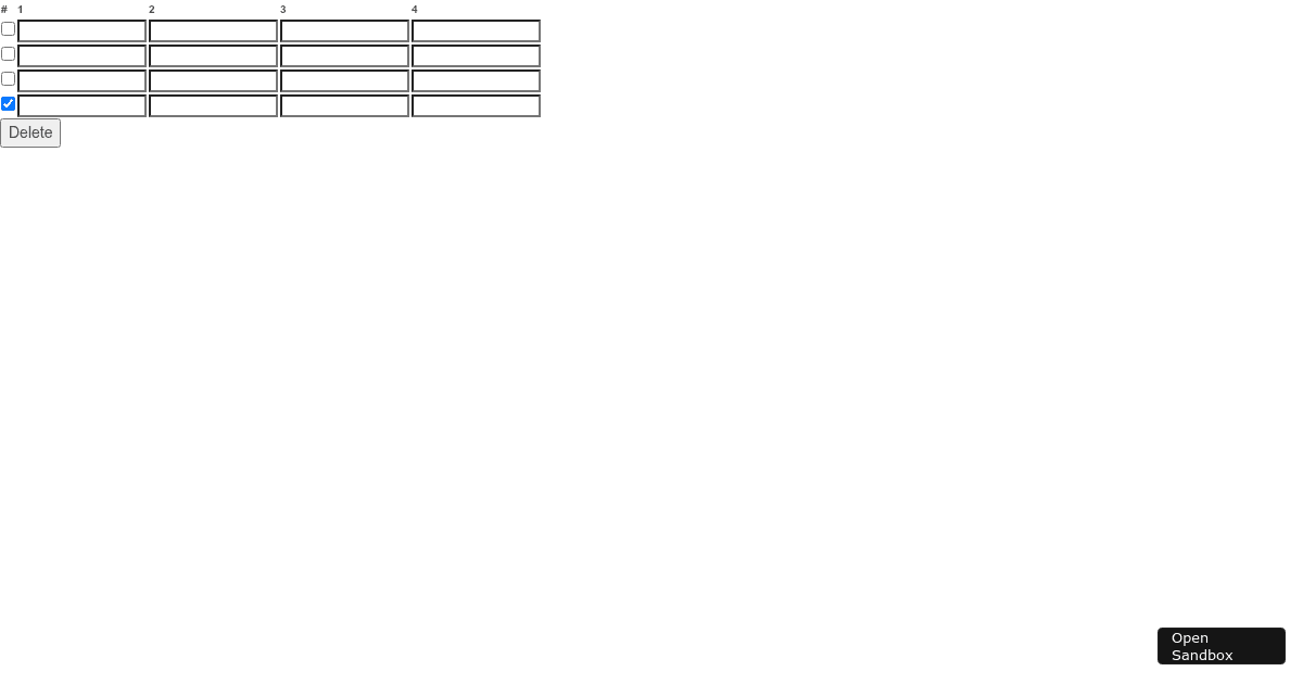 remove rows checkbox (forked) - Codesandbox