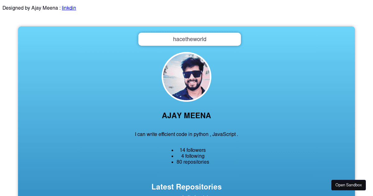 reactjs-github-profiler - Codesandbox