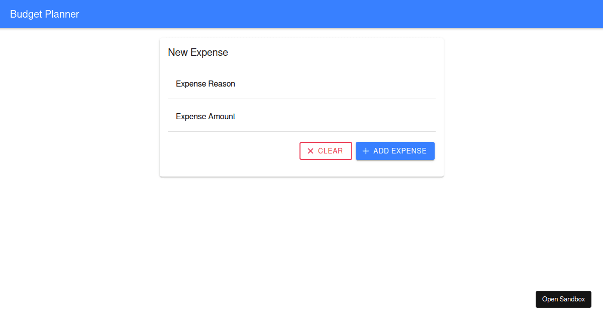 Budget Planner with Ionic and Vanilla Javascript - Codesandbox