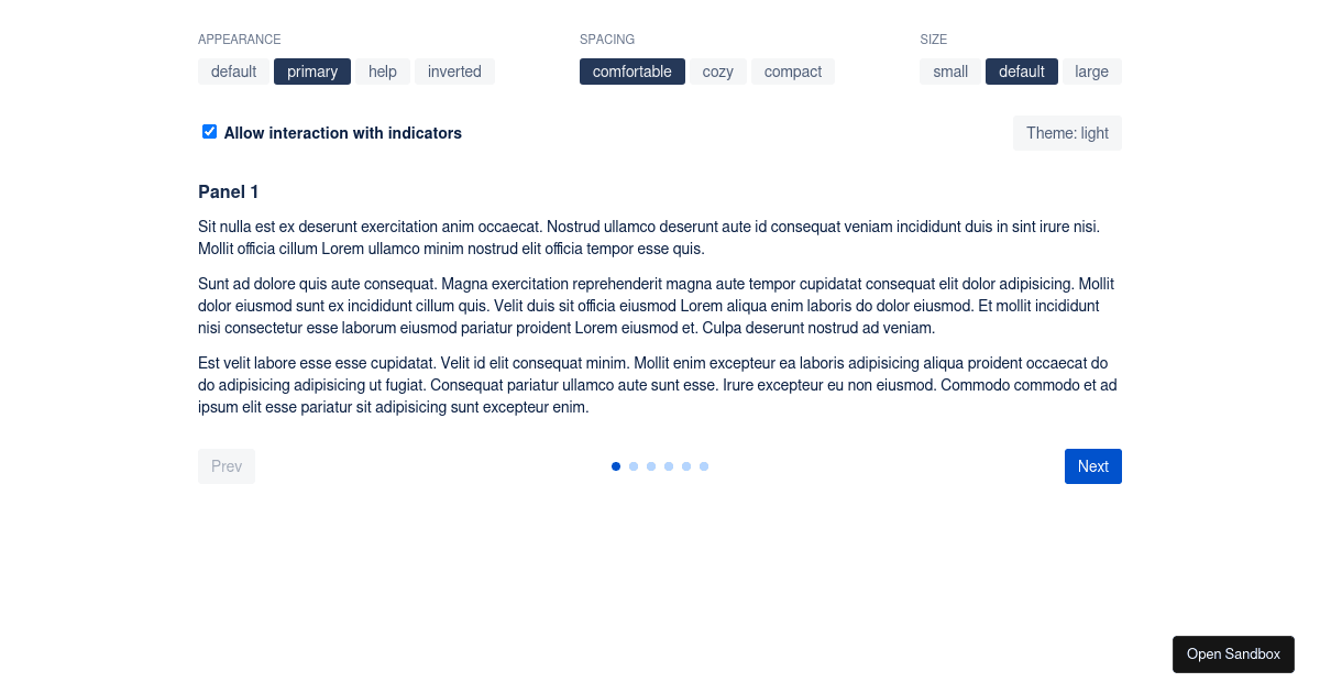 @atlaskit/progress-indicator-02-with-configurations - Codesandbox