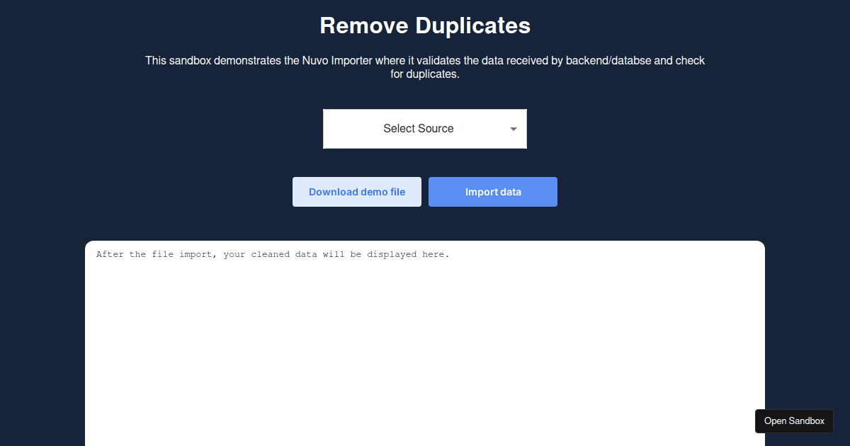 Remove Duplicates Codesandbox