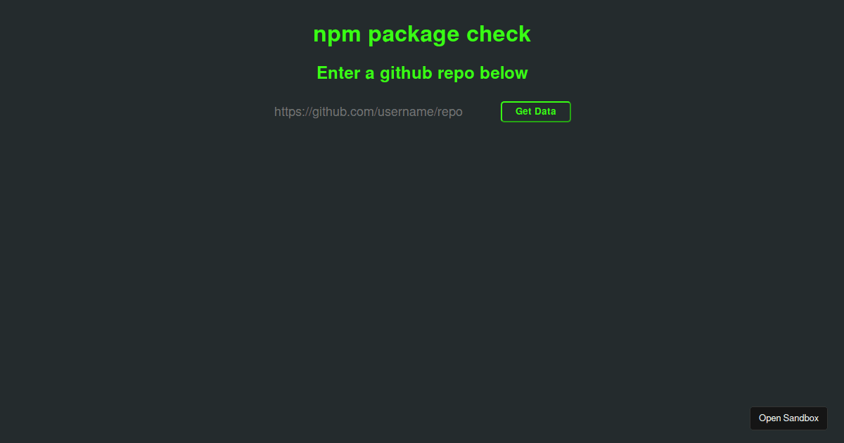 npm-package-checker - Codesandbox