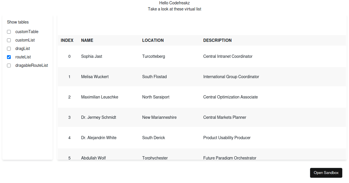 React - Tailwind - Table - Codesandbox