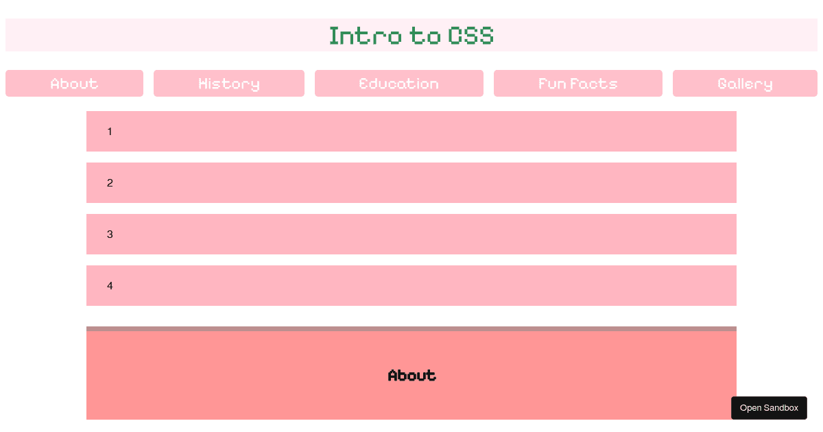 Intro To Css Forked Codesandbox