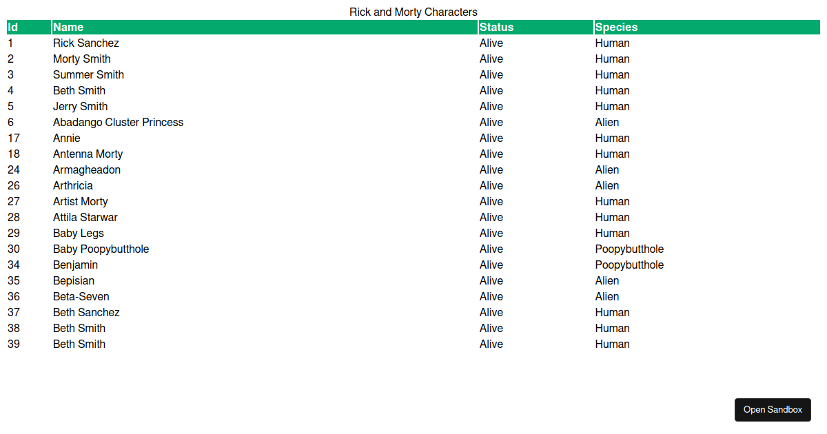 rick-and-morty-api - Codesandbox