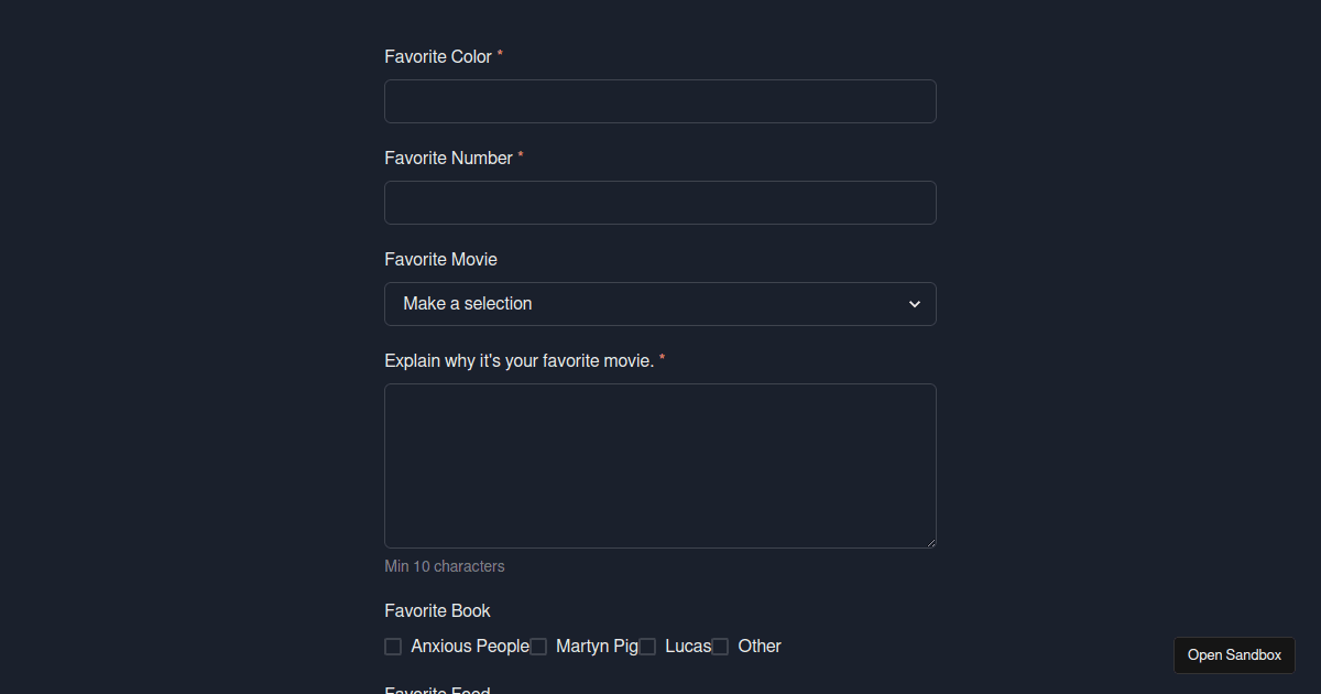 Generic Form Components - Codesandbox Generic Form Components - Codesandbox