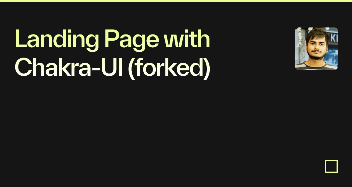 Landing Page with Chakra-UI (forked) - Codesandbox