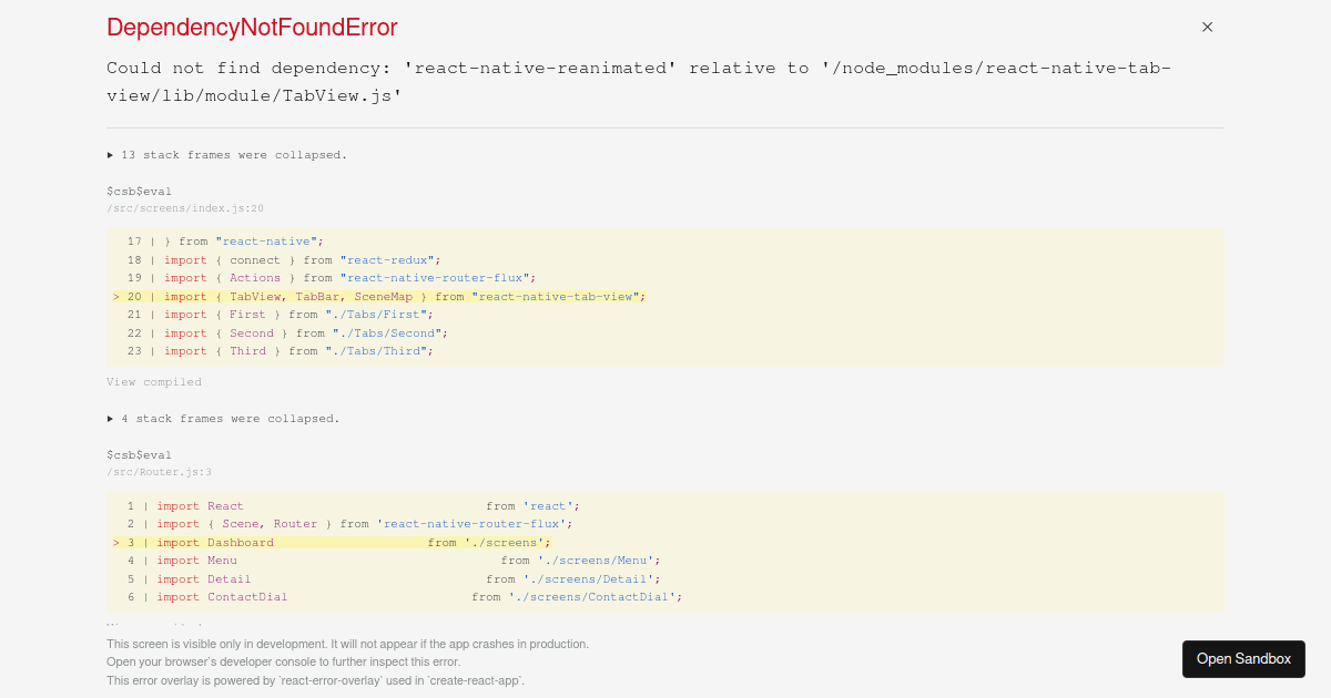 React Native (forked) - Codesandbox