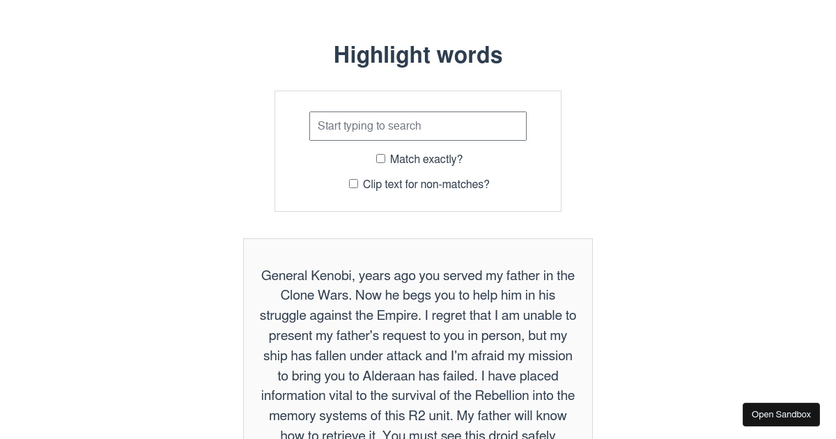 highlight-words-react (forked) - Codesandbox