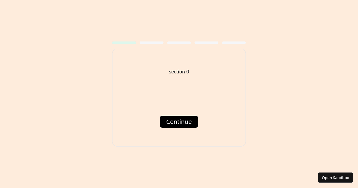 React animated step by step form (forked) - Codesandbox