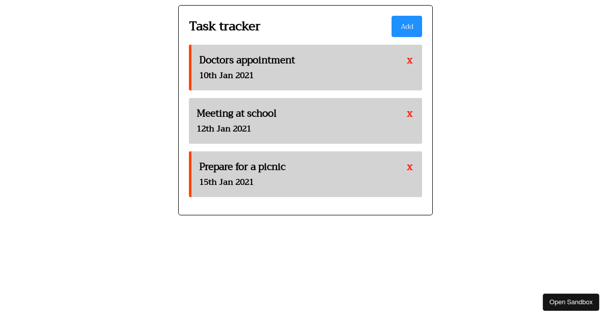tasktracker - Codesandbox