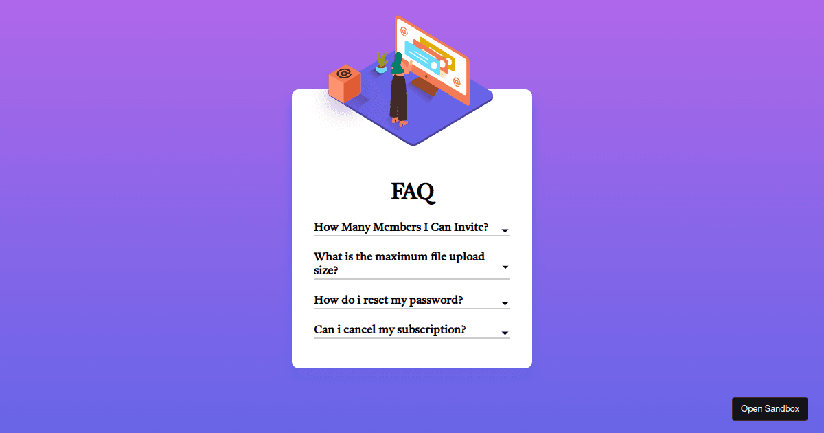 FAQ Accordion - Codesandbox