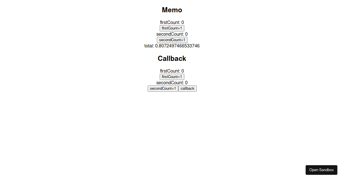 useMemo useCallback exercise - Codesandbox