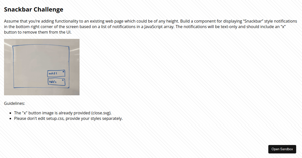Snackbar-Test-React - Codesandbox