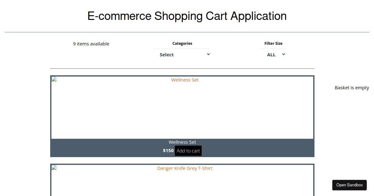 ecommerce-shopping-cart - Codesandbox