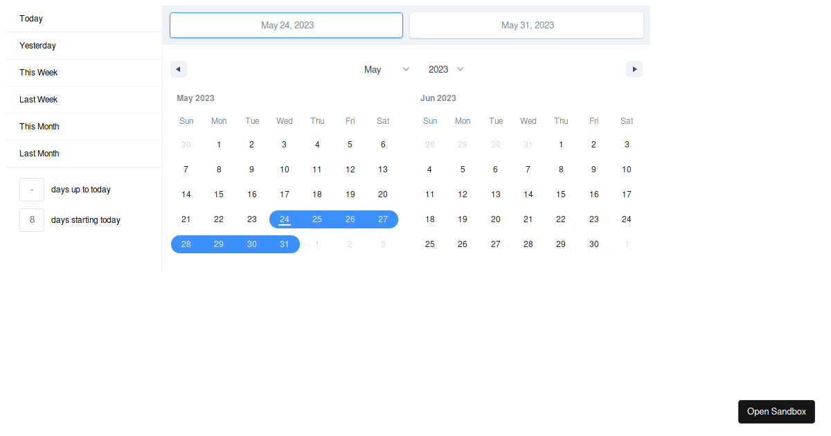 antd dateRangePicker - Codesandbox