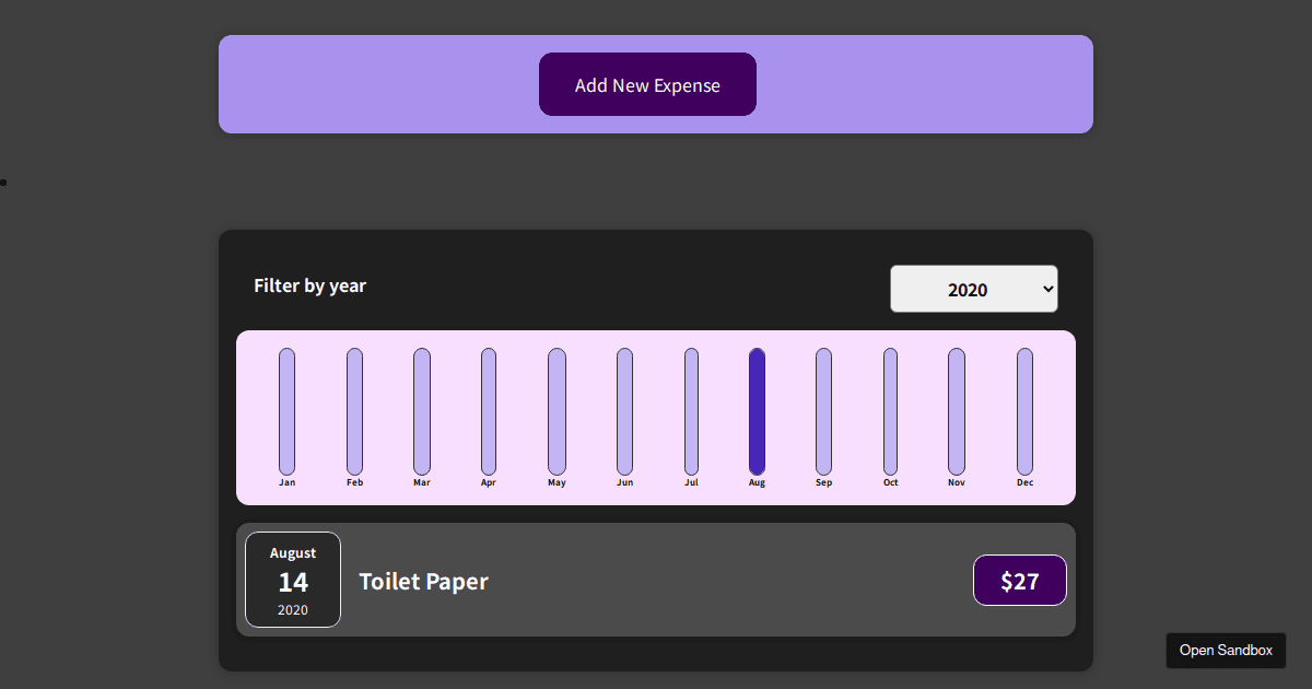 Expense Tracker Project - Codesandbox