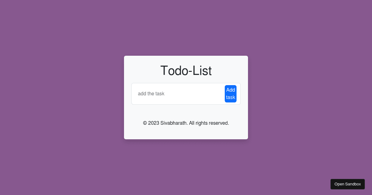 Todo-list - Codesandbox Todo-list - Codesandbox