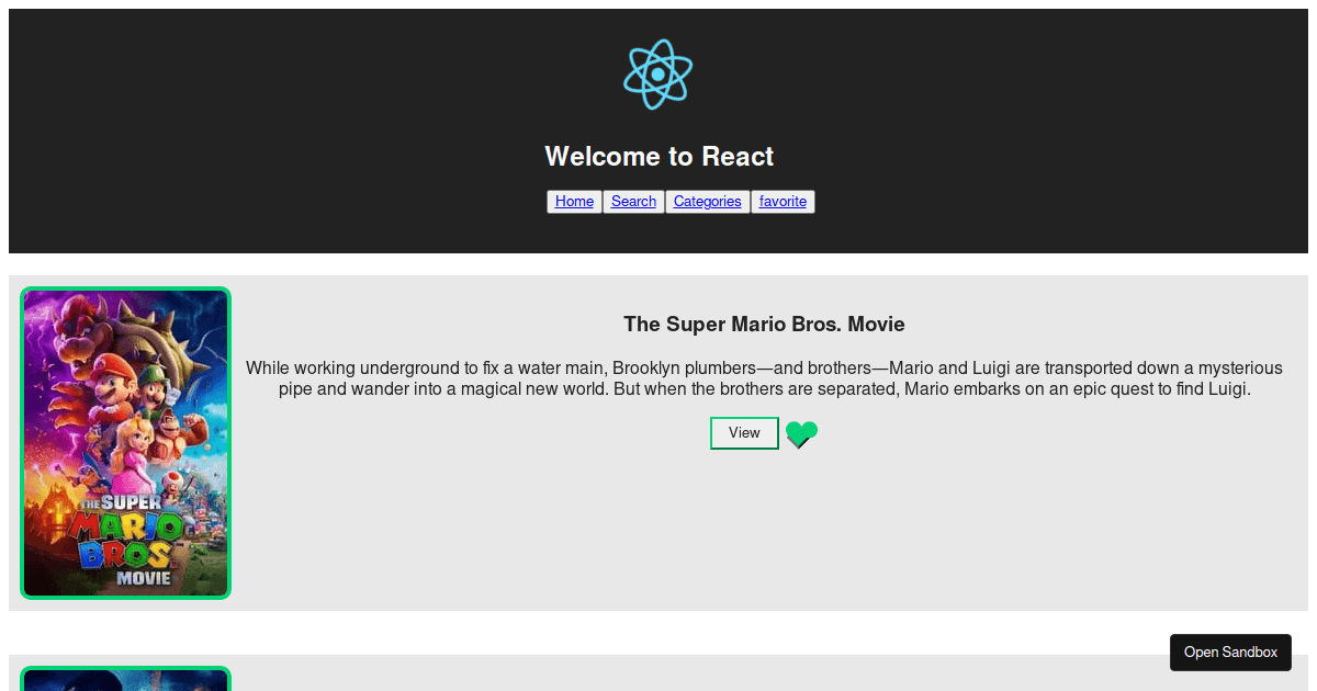 react JS movie db - Codesandbox