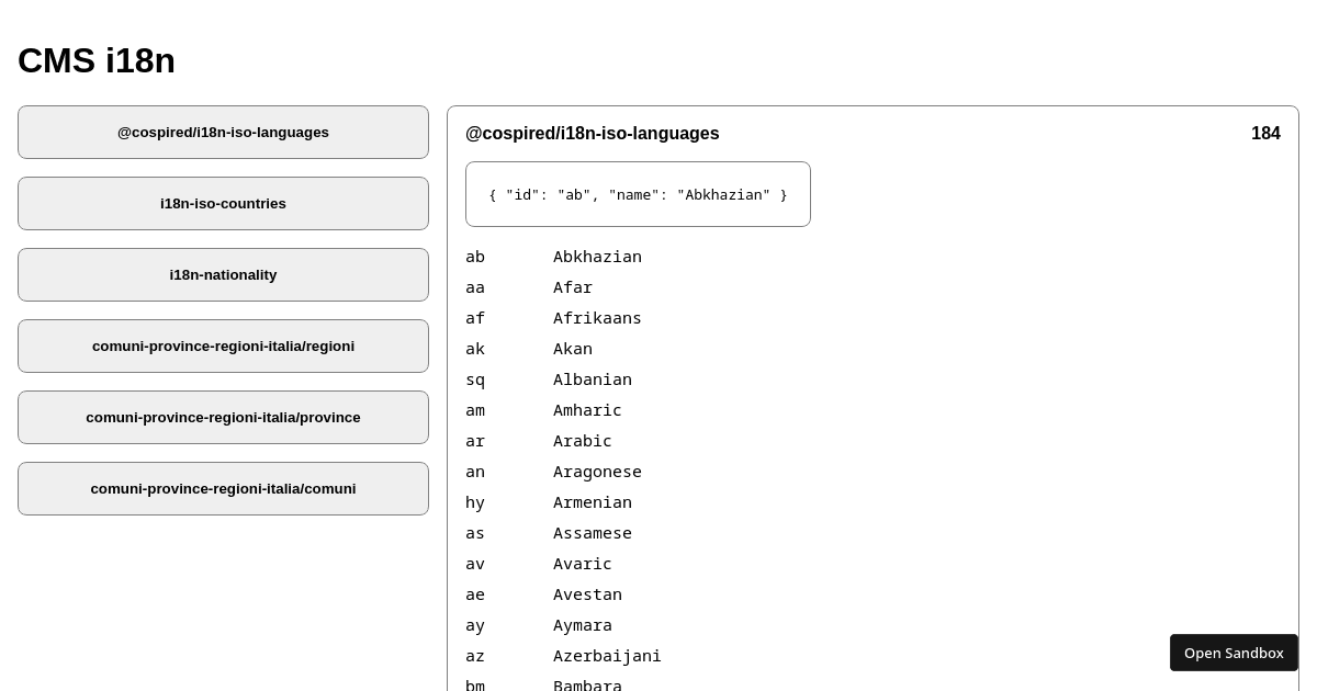CMS i18n React (forked) - Codesandbox
