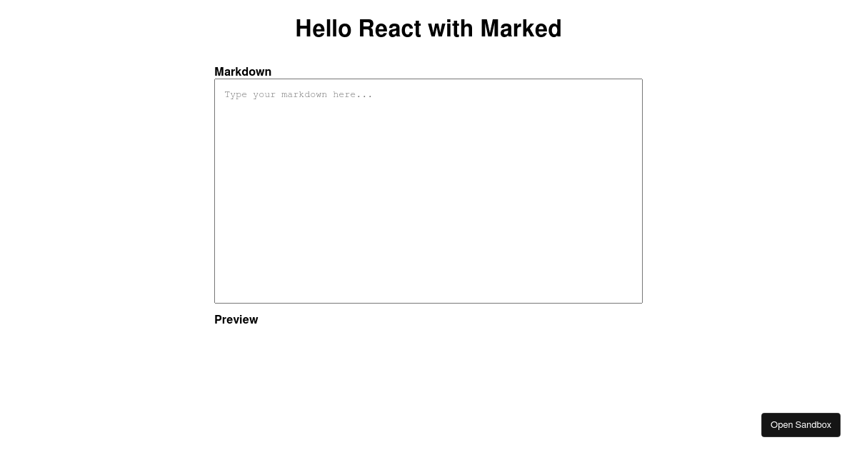 React + MarkedJS - Codesandbox