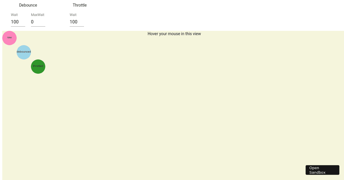 Debounce & throttle - Codesandbox