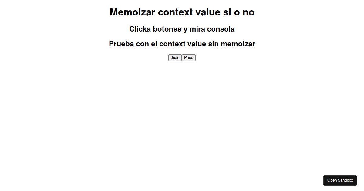 React Context Value Memoization Codesandbox 