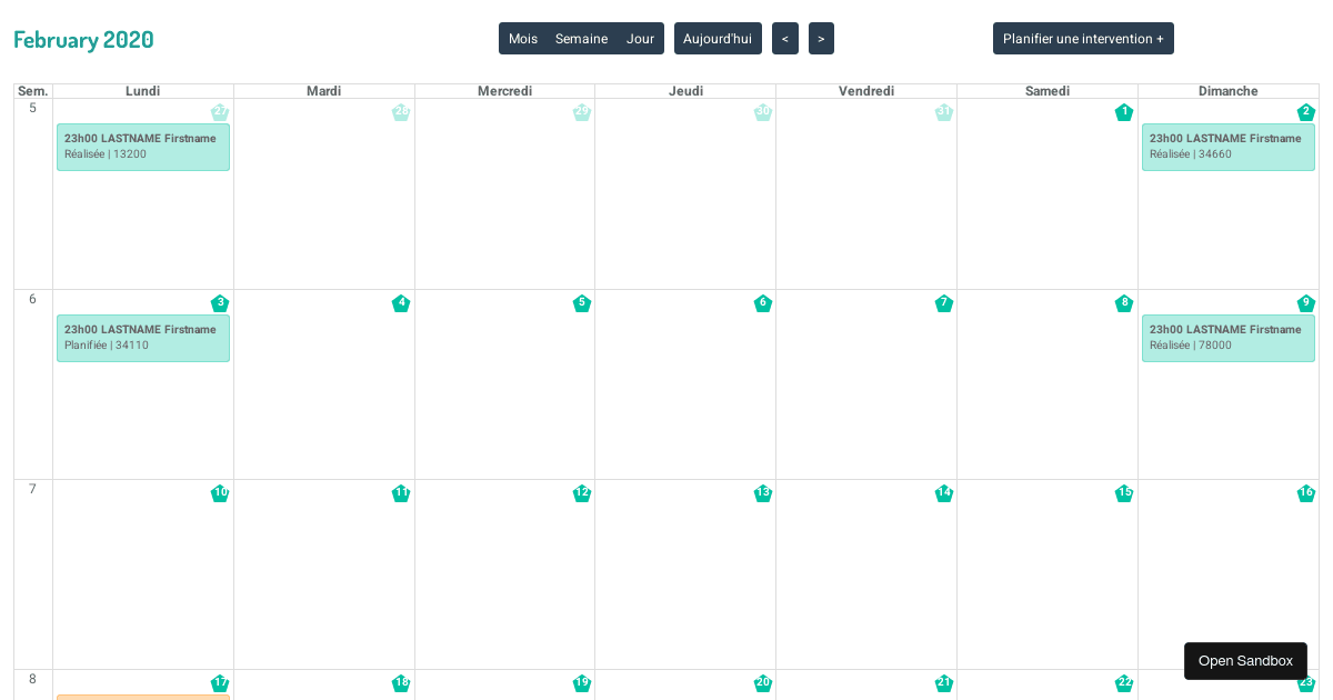 POC FullCalendar w Week - Codesandbox