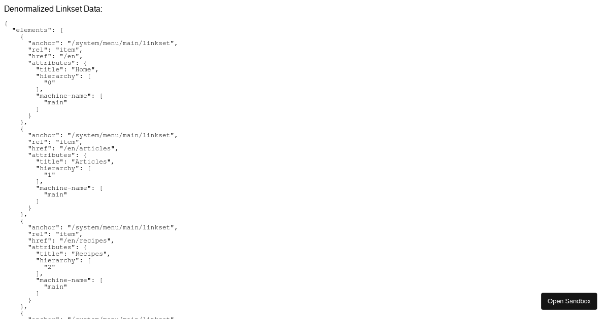 linkset example - Codesandbox