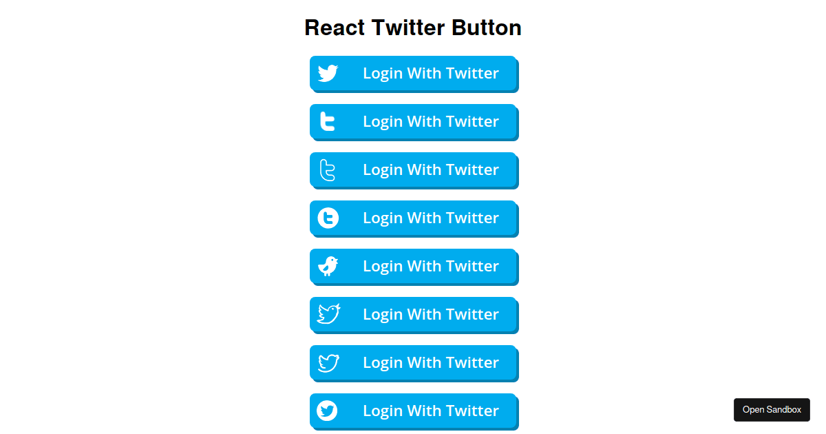 React twitter button - Codesandbox