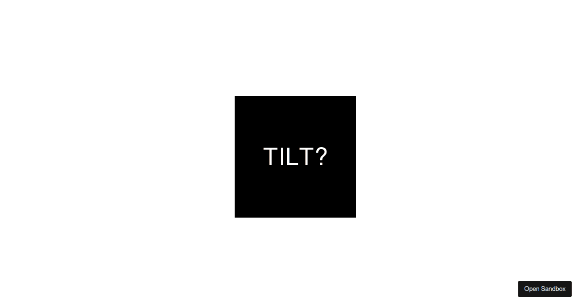 React Tilt - Codesandbox