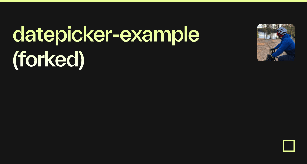 datepicker-example (forked) - Codesandbox