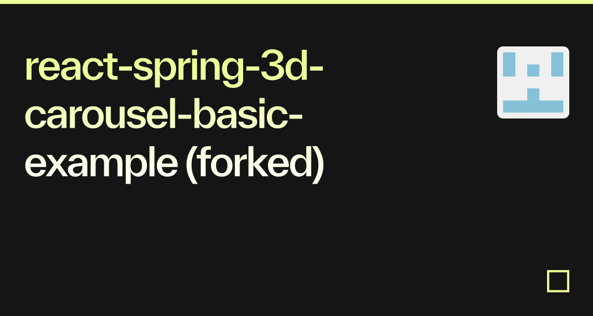 React Spring 3d Carousel Basic Example Forked Codesandbox 6571