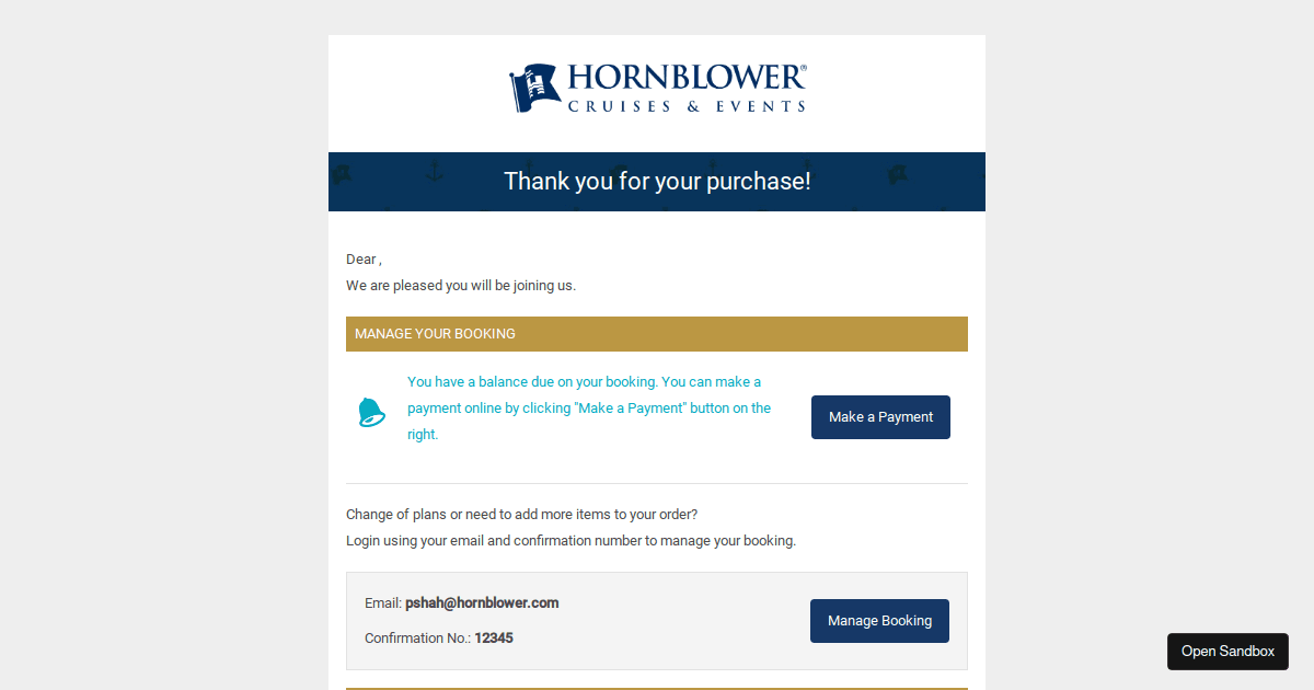 Confirmation Email Template - Codesandbox