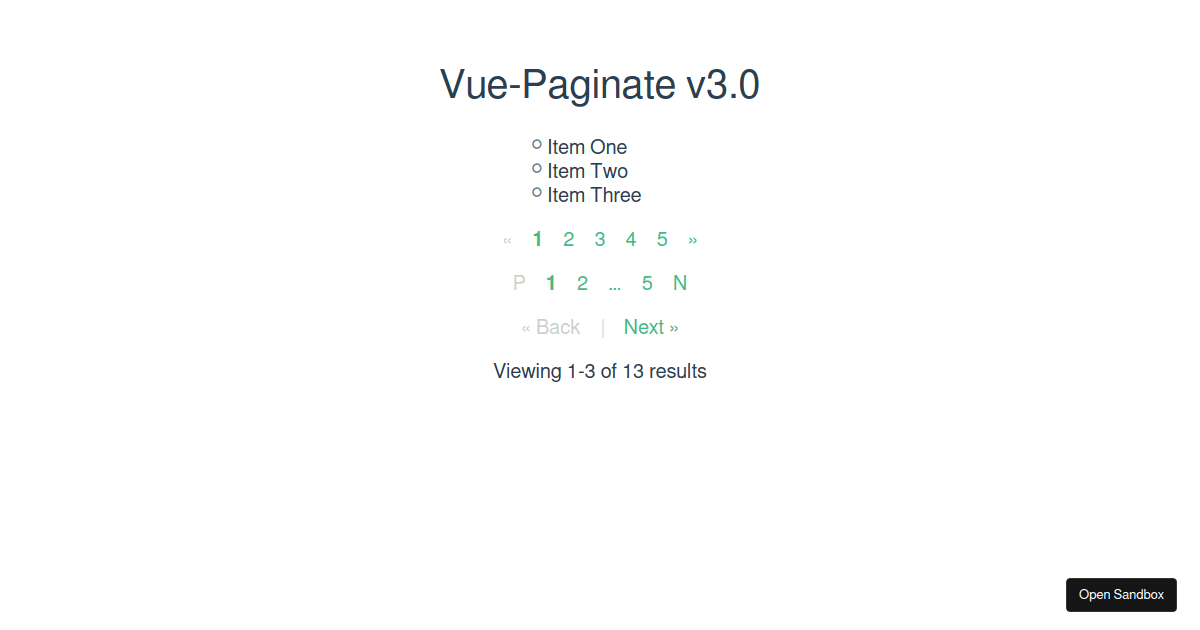 Vue Pagination - Codesandbox