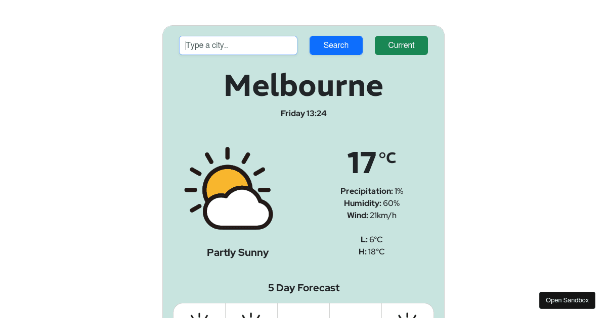 Wireframe to HTML/CSS Project - Week 5 - Codesandbox
