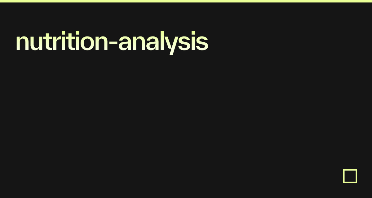 nutrition-analysis - Codesandbox
