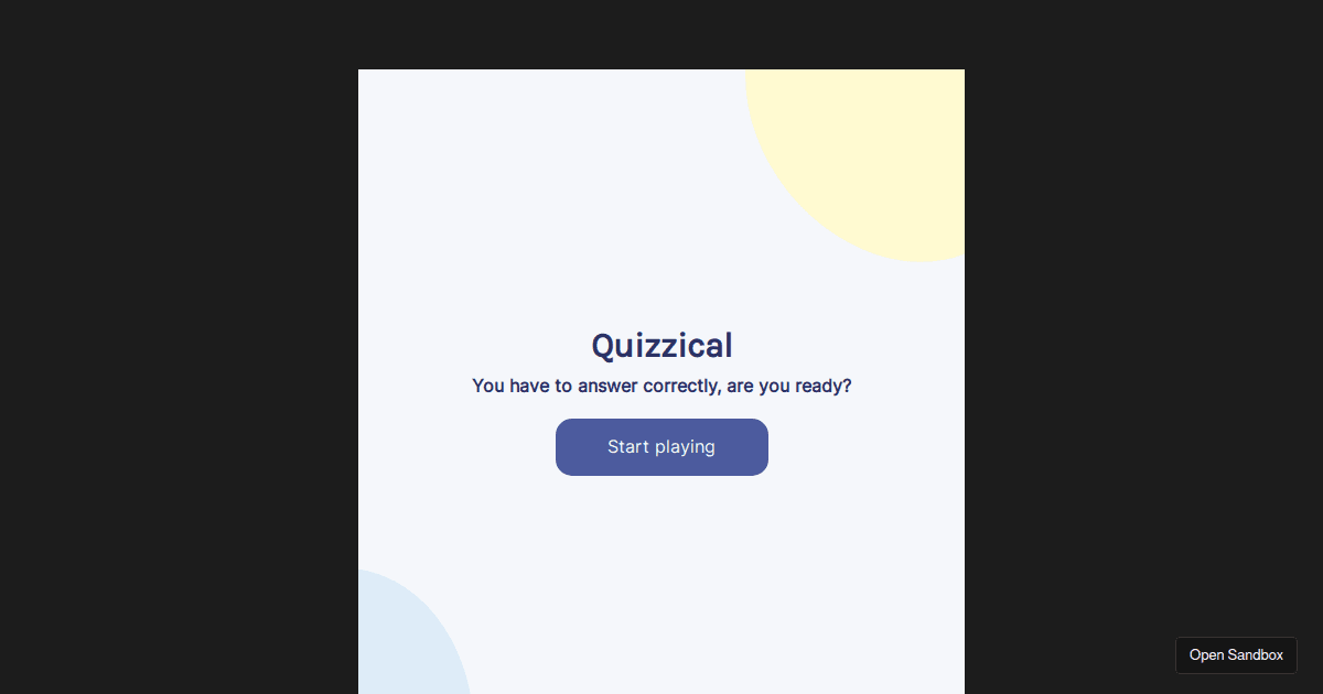 quizzical-app - Codesandbox