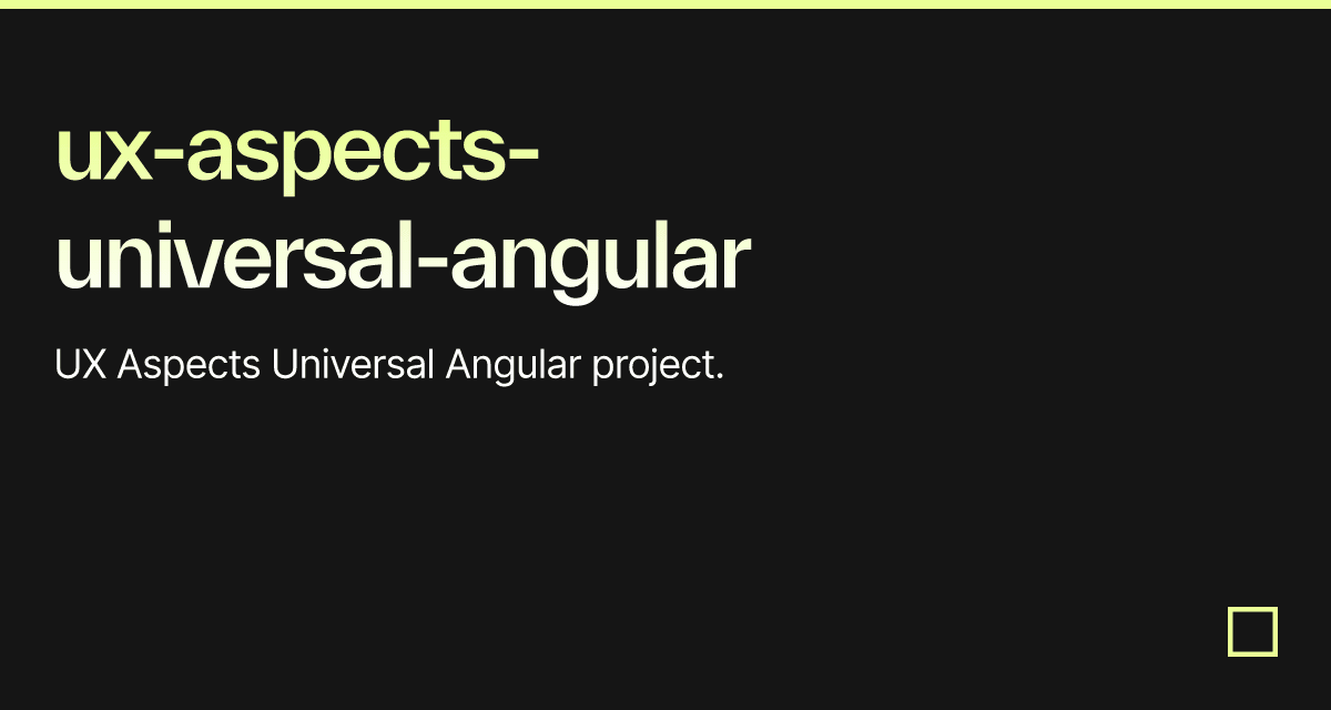 ux-aspects-universal-angular - Codesandbox ux-aspects-universal-angular - Codesandbox